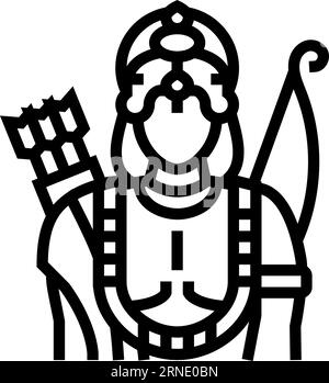 ram god indian line icon vector illustration Stock Vector Image & Art ...