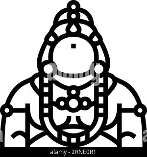 kubera god indian line icon vector illustration Stock Vector Image ...