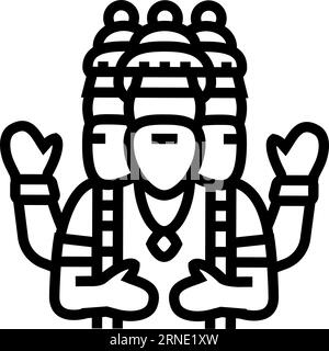brahma god indian line icon vector illustration Stock Vector Image ...