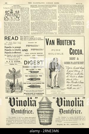 Old vintage newspaper page, 1890s, 19th Century Victorian text Stock ...