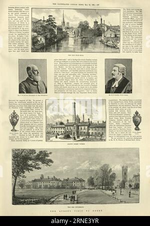 Old vintage newspaper page, 1890s, 19th Century Victorian text Stock ...