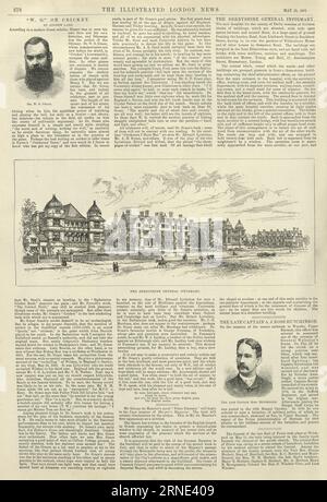 Old vintage newspaper page, 1890s, 19th Century Victorian text Stock ...