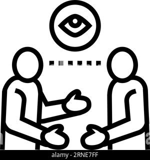 eye contact interview job line icon vector illustration Stock Vector ...