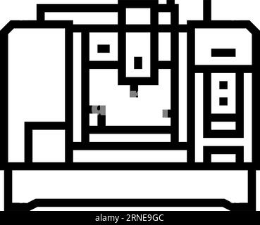 machining center manufacturing engineer line icon vector illustration ...