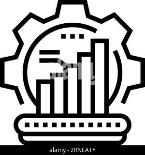 lean manufacturing mechanical engineer line icon vector illustration ...