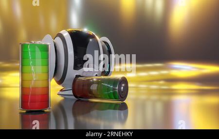 Sodium solid state batteries concept, 3d illustration rendering Stock ...