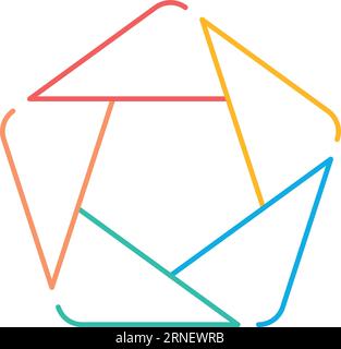 Pentagonal infographic frame. Color line shape template Stock Vector Image & Art - Alamy
