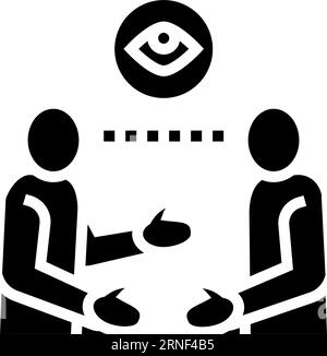 Interview glyph icon, discussion and two people talking, recruitment ...