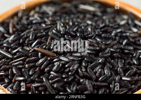 Organic Dry Black Forbidden Rice in a Bowl Stock Photo - Alamy
