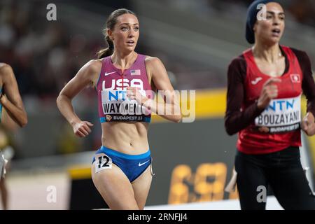 Courtney Wayment participating in the 3000 m Steeplechase at the World ...