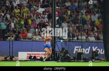 Janee' Kassanavoid of the USA competing in the women’s hammer final on ...