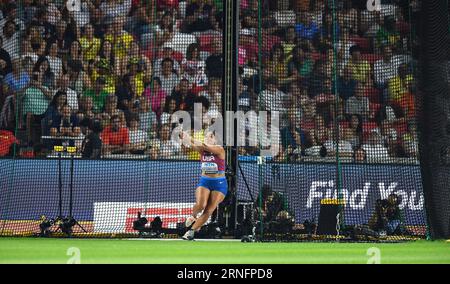Janee' Kassanavoid of the USA competing in the women’s hammer final on ...