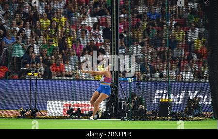 Janee' Kassanavoid of the USA competing in the women’s hammer final on ...