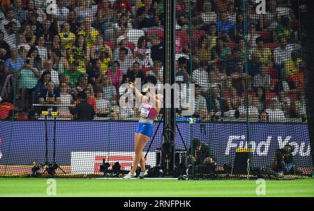 Janee' Kassanavoid of the USA competing in the women’s hammer final on ...