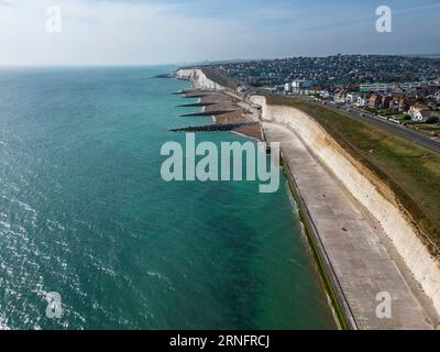 Aerial view of Saltdean beach & Telscombe Cliffs, Saltdean, East Sussex ...
