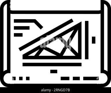 structural drafting architectural drafter line icon vector illustration ...