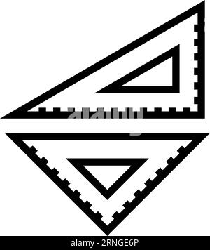 drafting triangle architectural drafter icon color illustration Stock ...