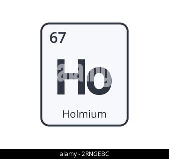 Holmium, Ho, periodic table element with name, symbol, atomic number ...
