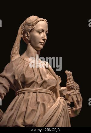 The statue of St. Agnes - Woman holding sheep - inside the Museum of ...