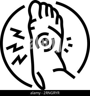 swelling inflammation disease symptom line icon vector illustration ...