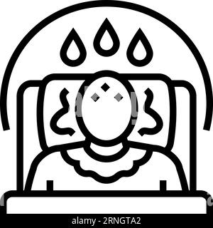 night sweats disease symptom line icon vector illustration Stock Vector ...