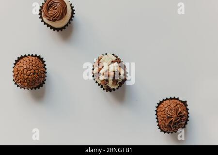 table of assorted brigadeiros flat lay Stock Photo - Alamy