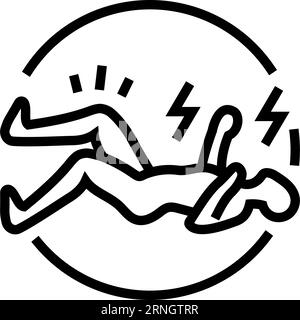 seizures convulsions disease symptom line icon vector illustration ...