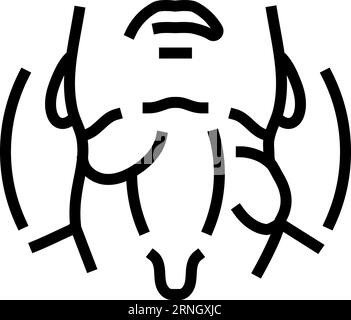 swollen lymph nodes disease symptom line icon vector illustration Stock ...