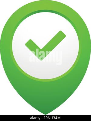 Geo Tag With Check Mark Or Location Point Logo Design. Check Place Logo ...