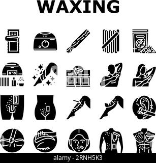 wax hair salon depilation icons set vector Stock Vector Image & Art - Alamy