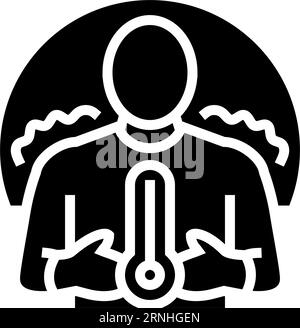 fever chills disease symptom glyph icon vector illustration Stock ...
