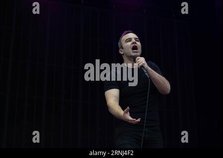 Photographs of Samuel T Herring of Future Islands performing at Connect ...