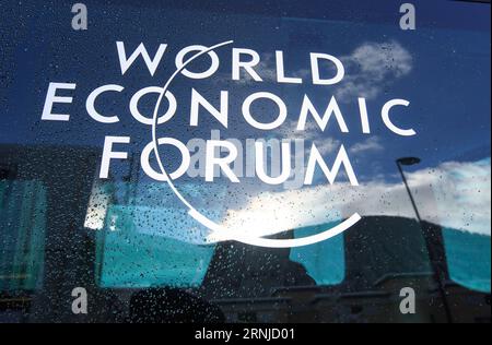 Emblem of the WEF (World Economic Forum) in Davos Stock Photo - Alamy