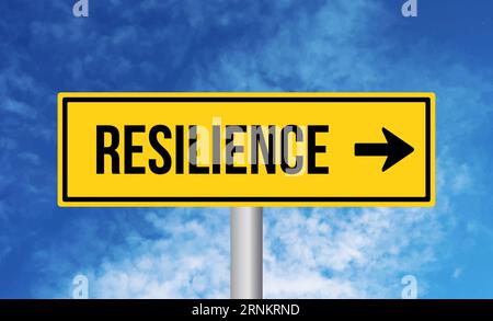 Resilience road sign on sky background Stock Photo - Alamy