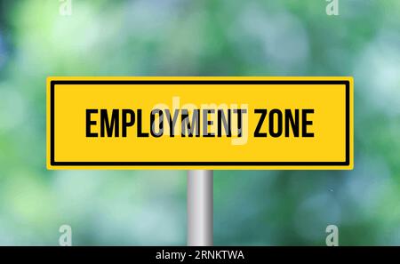 Employment road sign on blur background Stock Photo - Alamy