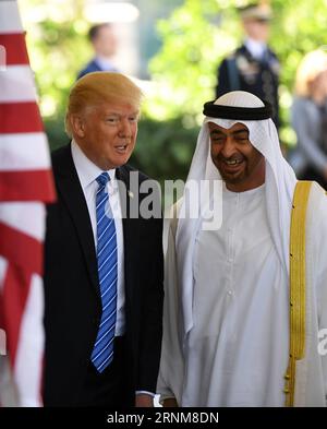 President Donald Trump and Crown Prince of Abu Dhabi Sheikh Khaled Bin ...