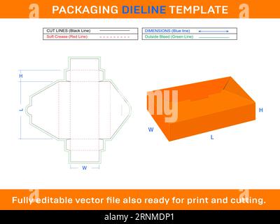 Rectangle Box, Storage Box, Packaging Box, Die line Template, Vector ...