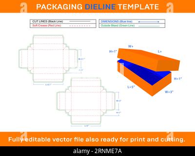 Shoe Box, Rectangle Box, Packaging box, Die line Template With 3d Box ...