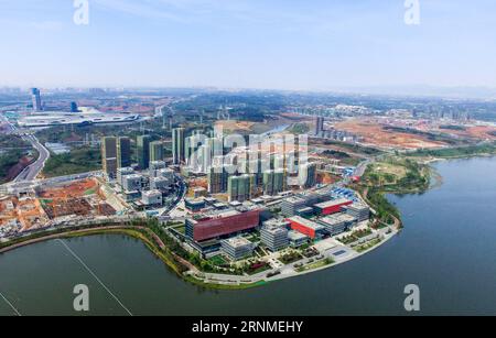 Aerial photo shows Chengdu Science Fiction Museum, the main venue for ...