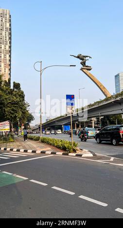 Aerial view of The Dirgantara Statue Monument or better known as the ...