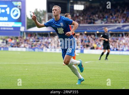 Birmingham City's Jay Stansfield celebrates scoring their side's first ...