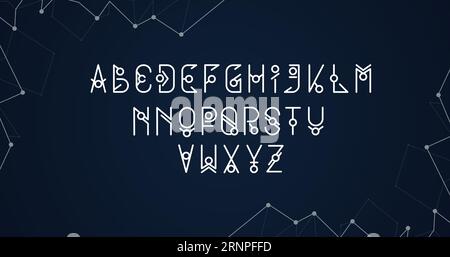 Alphabet fonts letter on blue background Stock Vector Image & Art - Alamy