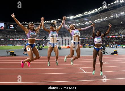 Laviai Nielson, Amber Anning, Nicole Yeargin and Ama Pipi of GB & NI ...