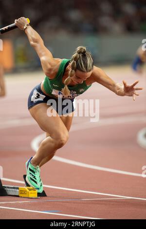 Sophie Becker of Ireland competing in the women’s 4x400m relay final on ...