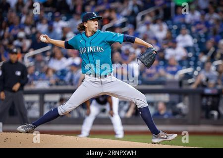 Seattle Mariners pitcher Logan Gilbert throws during the tenth inning ...