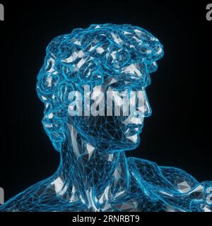 Wireframe David statue, illustration Stock Photo - Alamy