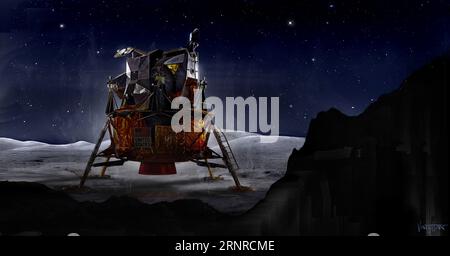 Apollo 11 Moon landing, illustration Stock Photo - Alamy