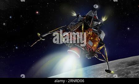Apollo 11 Moon landing, illustration Stock Photo - Alamy