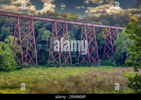 tulip train trestle bridge tracks indiana Stock Photo - Alamy
