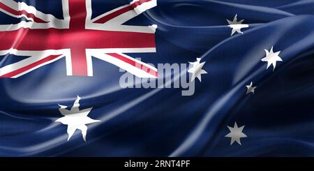 Australia flag - realistic waving fabric flag Stock Photo - Alamy